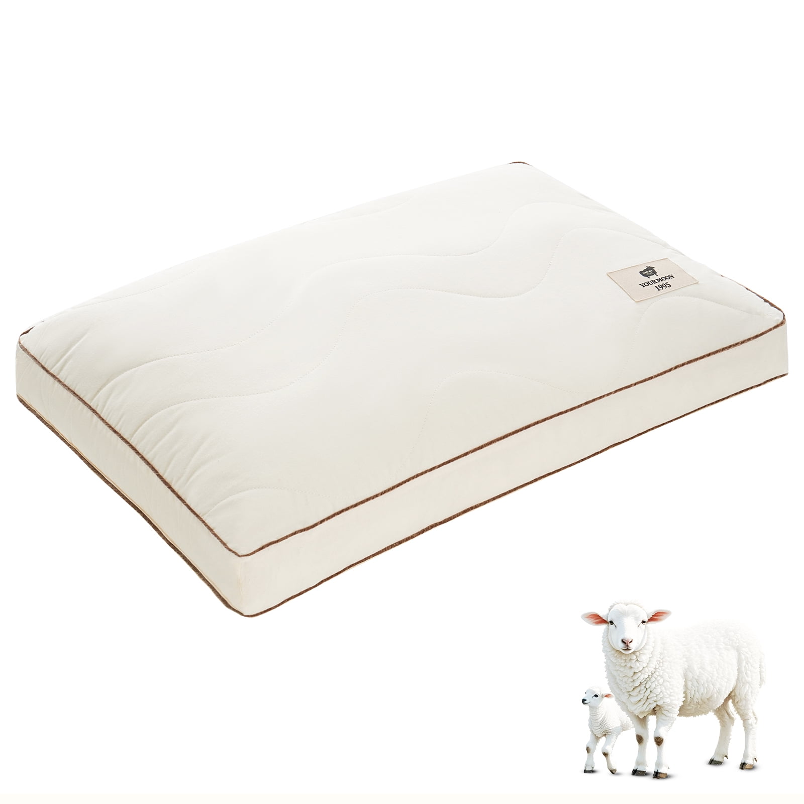 YOUR MOON Organic Firm Wool Pillow Standard Size, Support Firm Bed ...