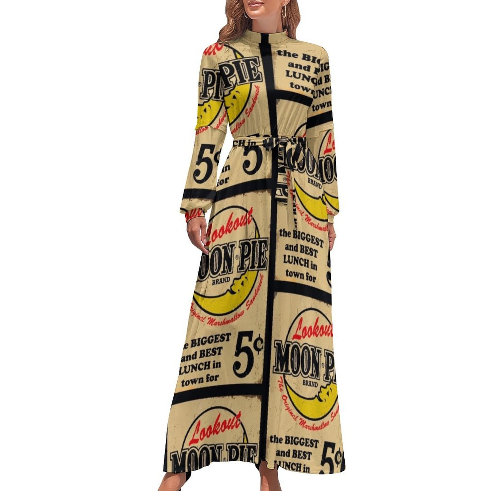 MOON PIE VINTAGE ADVERTISEMENT SIGN TYPOGRAPHY Long Dress luxury ...