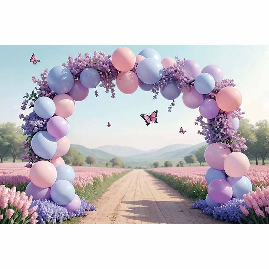 MOON.QG Balloon Arch Photography Backdrop Spring Outdoor Butterfly ...