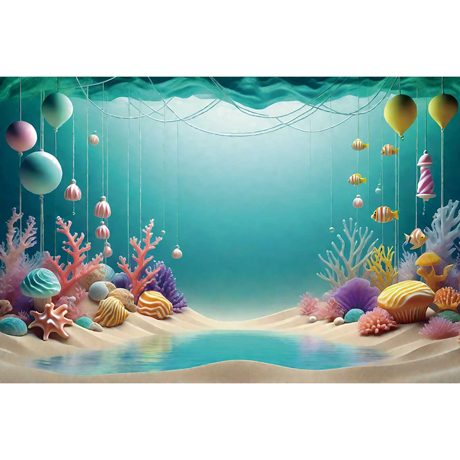 MOON.QG Beach Candy One Birthday Backdrop Boy's Lollipop Doughnut ...