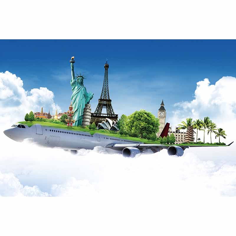 MOON.QG Holiday Travel Landmark Decoration Photography Backdrop ...