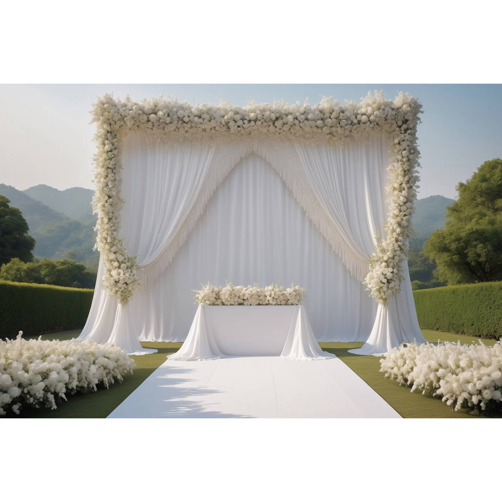 MOON.QG Lawn Wedding Bridal Photography Background Outdoor Feather ...