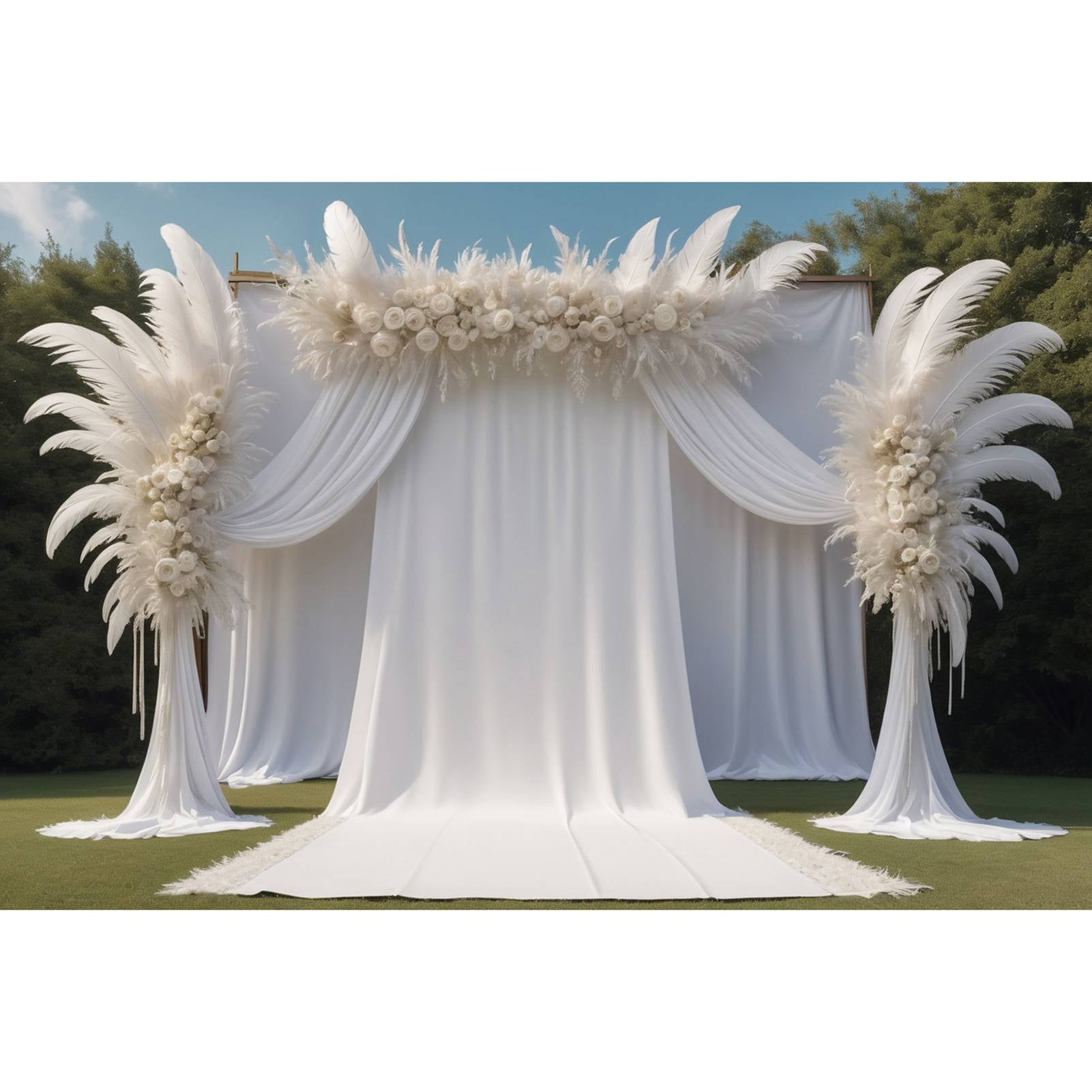 MOON.QG Lawn Wedding Ceremony Photography Background Outdoor Curtain ...