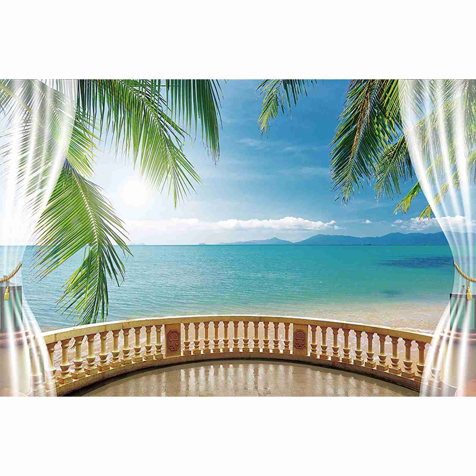 MOON.QG Summer Ocean Adult Birthday Backdrops Seaside Tropical Palm ...