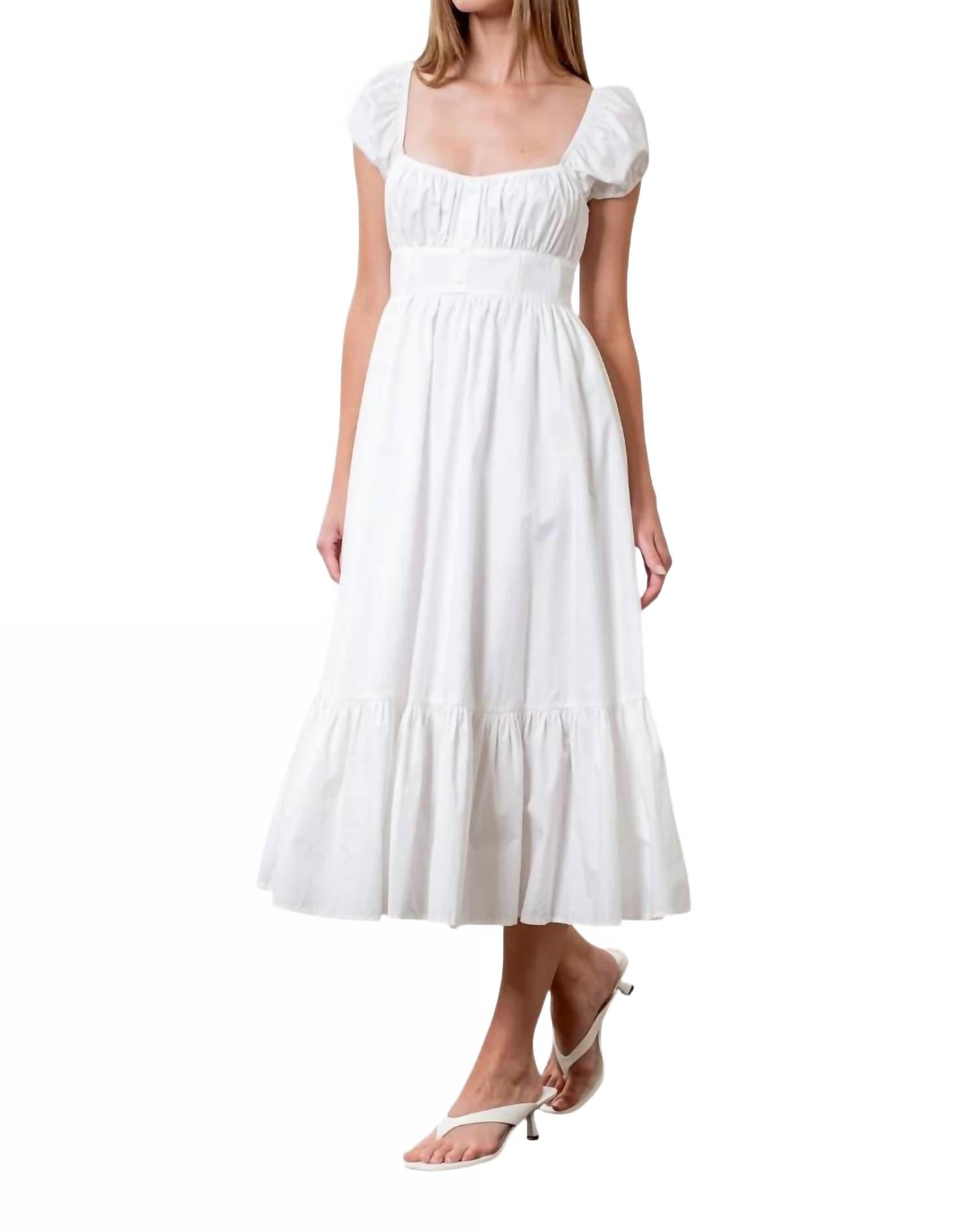 MOON RIVER Jo Button Front Midi Dress - Walmart.com