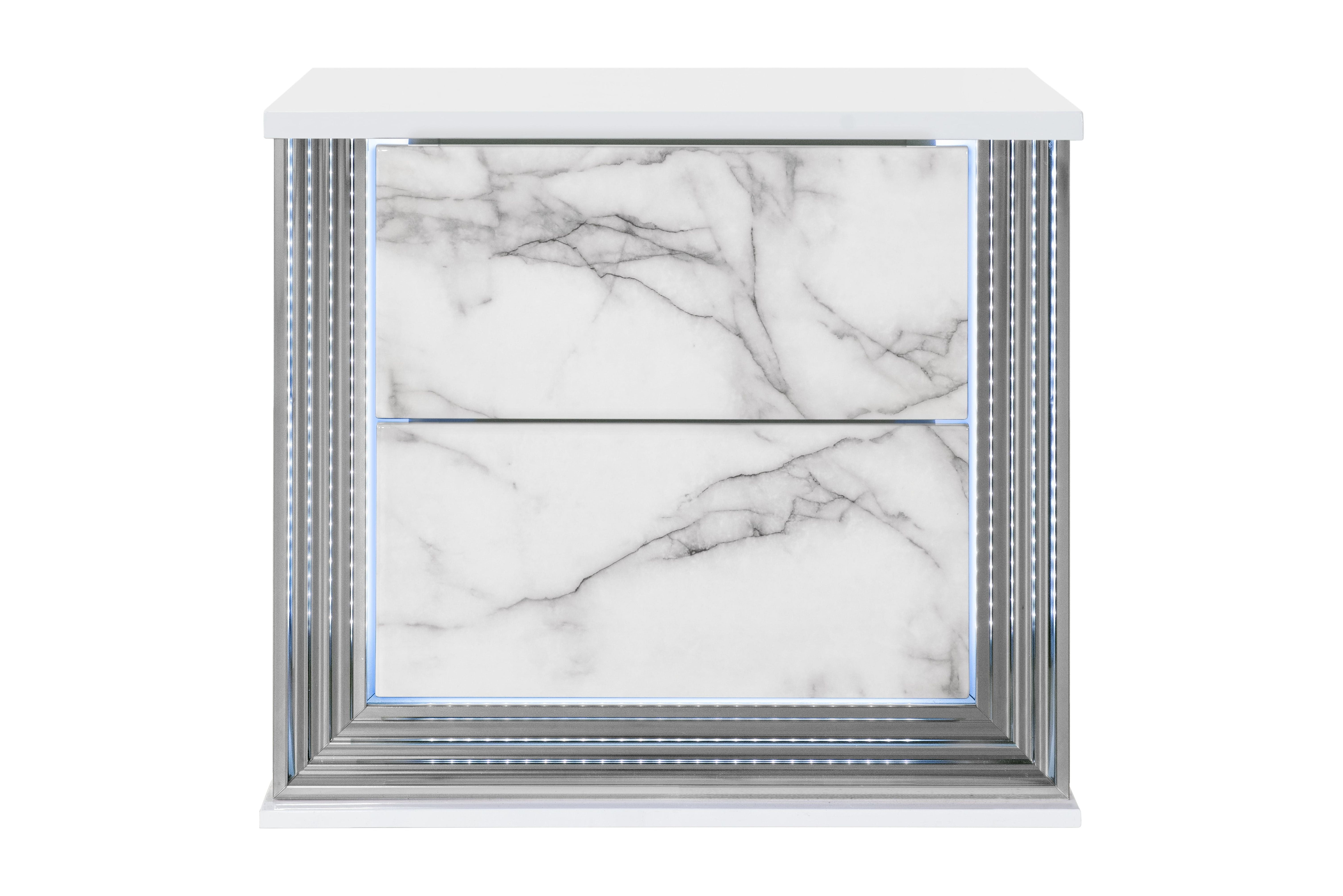 MOON WHITE MARBLE NIGHTSTAND WITH LED - Walmart.com