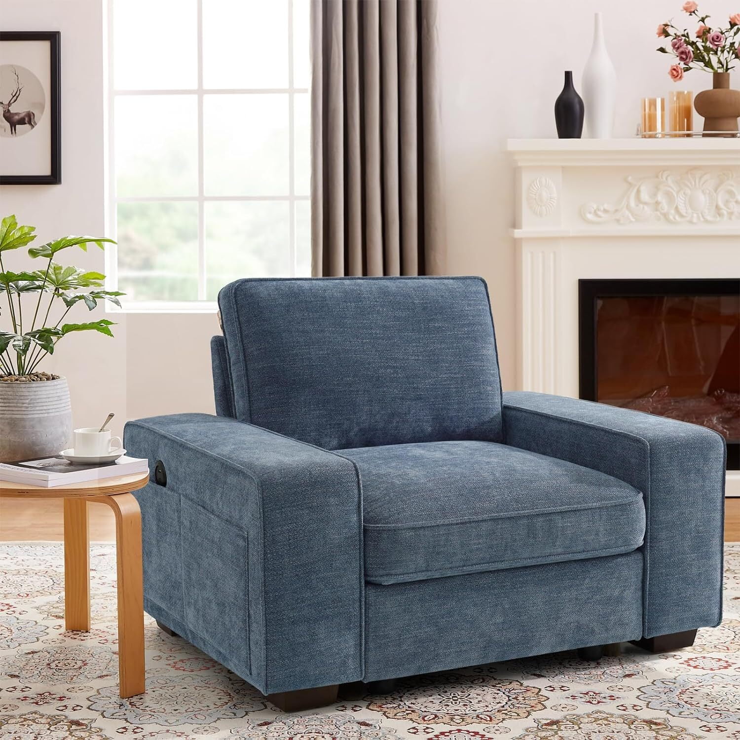 MOONCAST 45" Single Sofa Chair Deep Seat Modern Mini Sofa Couch for ...