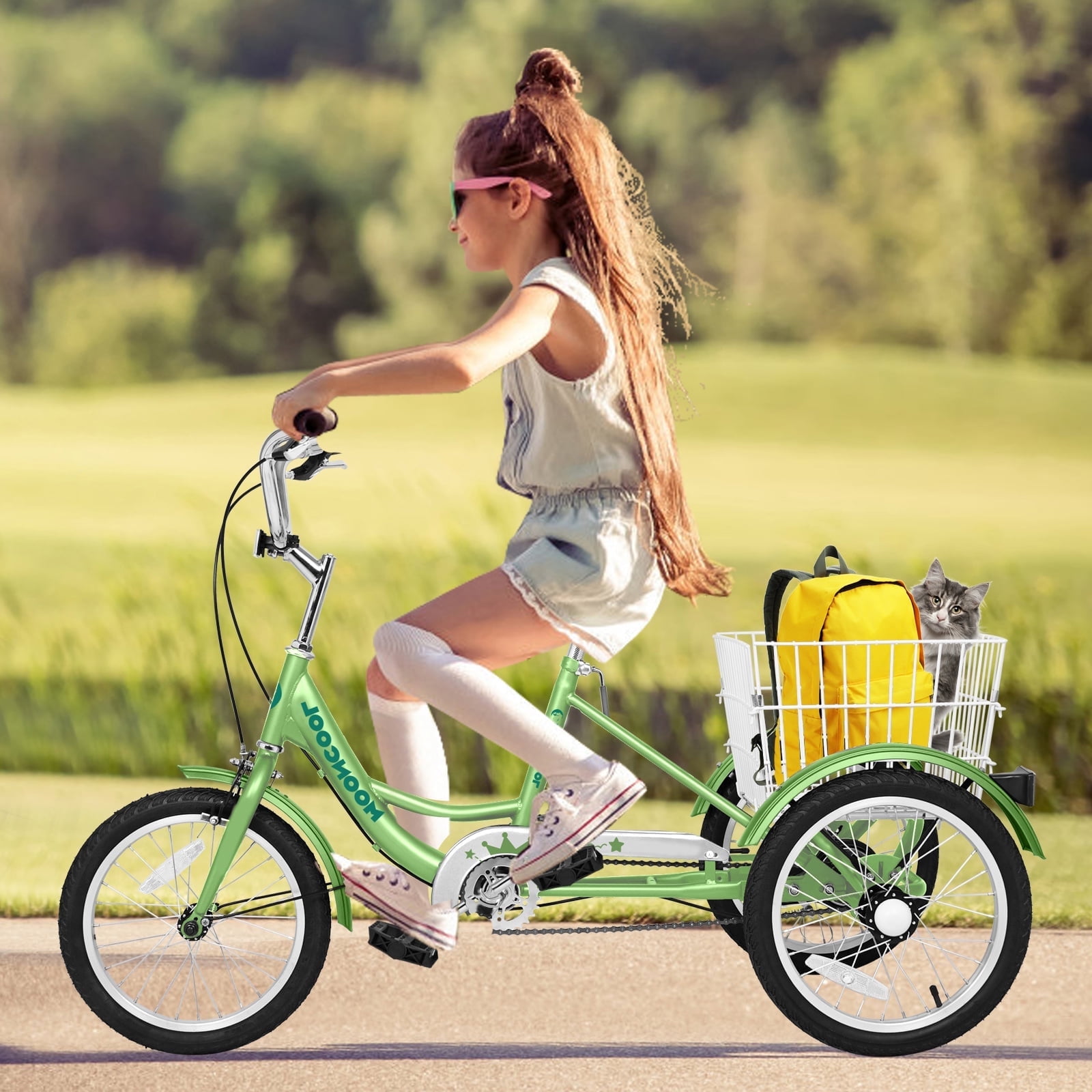 MOONCOOL 16 inch Tricycle Trikes for Beginner Riders, Single Speed 3 ...