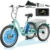 MOONCOOL 20'' Folding 3 Wheel Electric Tricycle for Adults, Foldable 750W 48V Motorized Electric ...