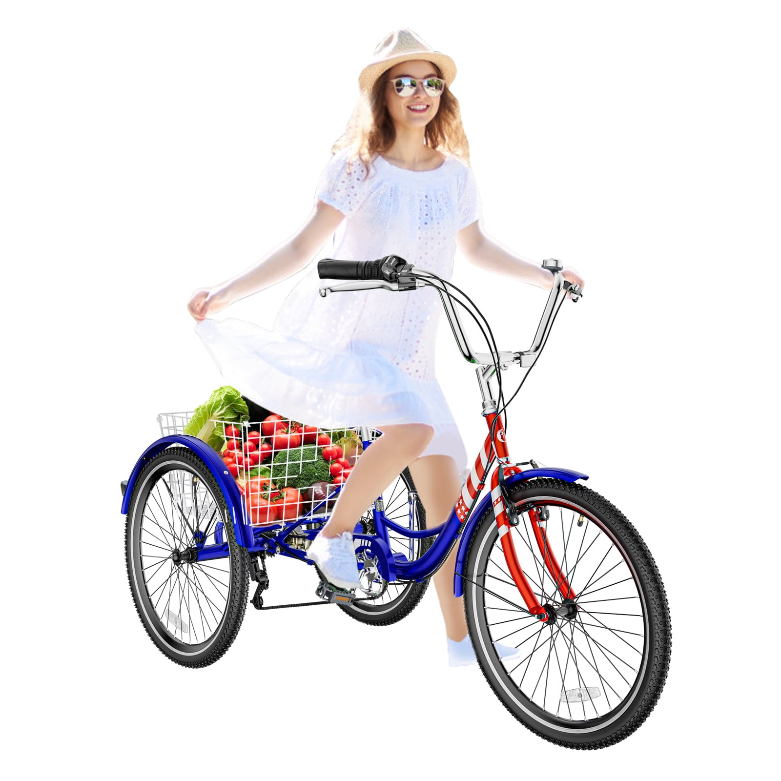 MOONCOOL Adult Tricycle 7 Speed, 24 inch Folding/Not Folding Three ...
