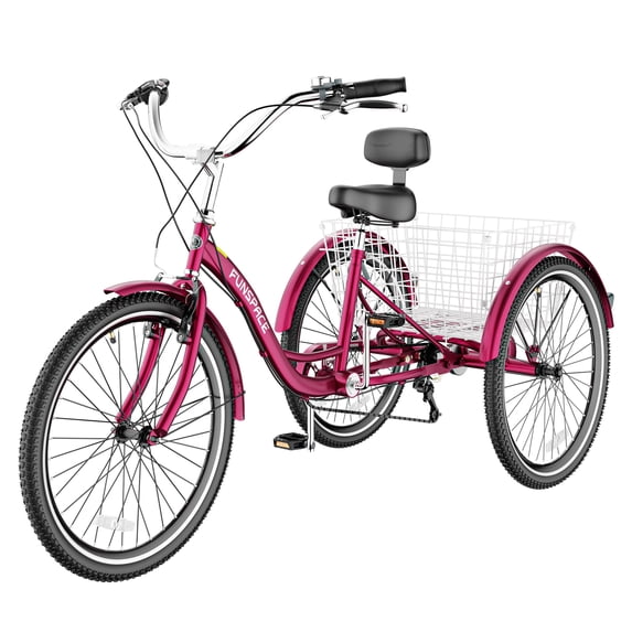 MOONCOOL Adult Tricycles 3 Wheel 7 Speed Trikes, 20/24 / 26 inch Adult ...