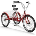 MOONCOOL 7 Speed Adult Tricycles, 3-Wheeler Bikes with Shopping Basket ...