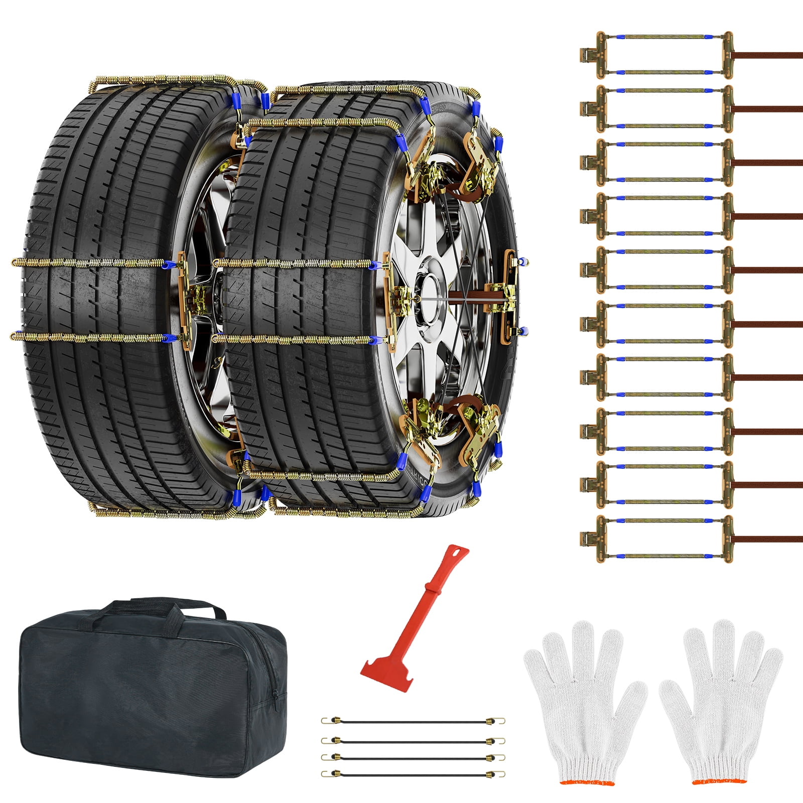 MOONCOOL Cable Snow Chains 10 Packs, Tire Chains for Passenger Cars ...