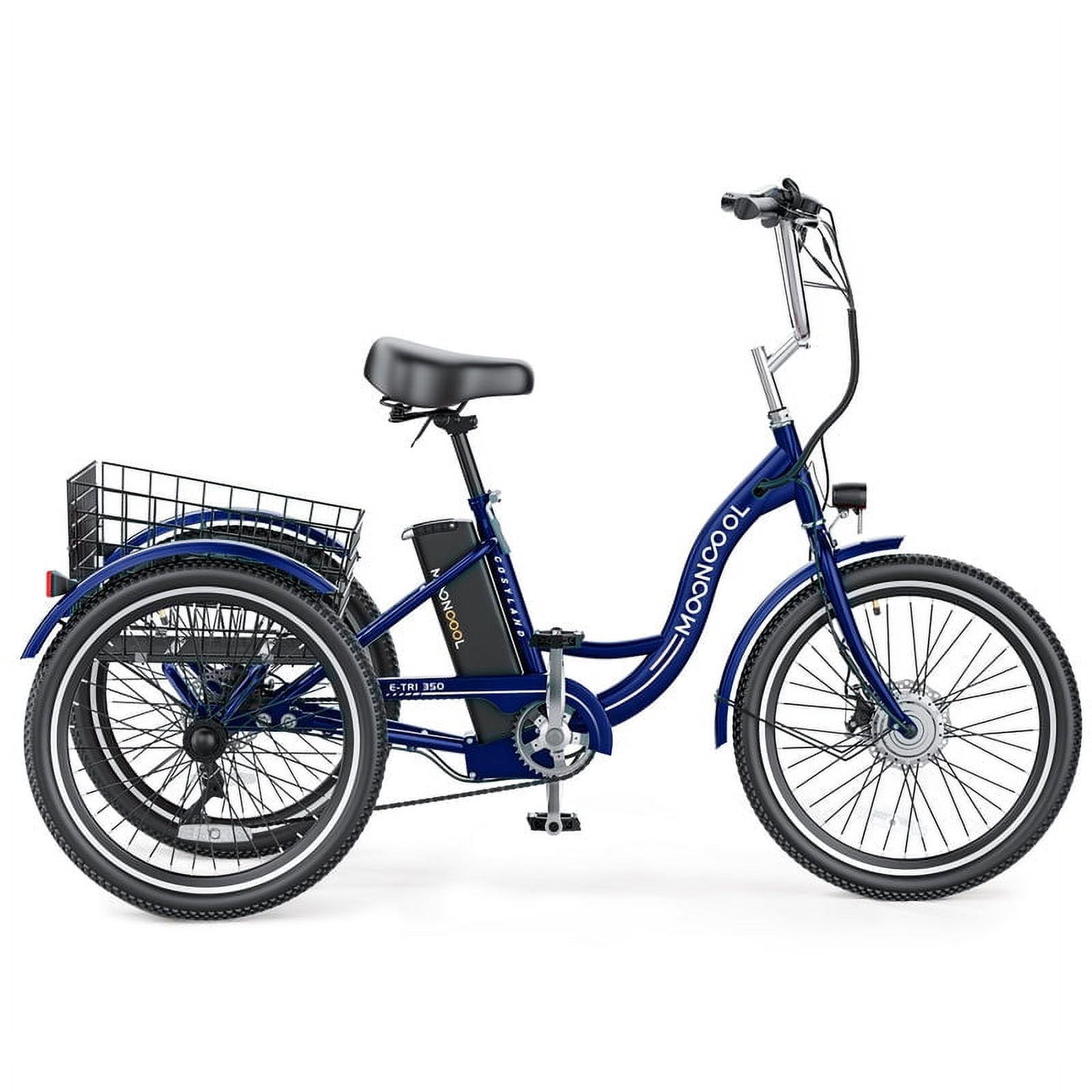 MOONCOOL Electric Tricycle, 350W 36V 26 Inches 7 Speeds 3 Wheels ...