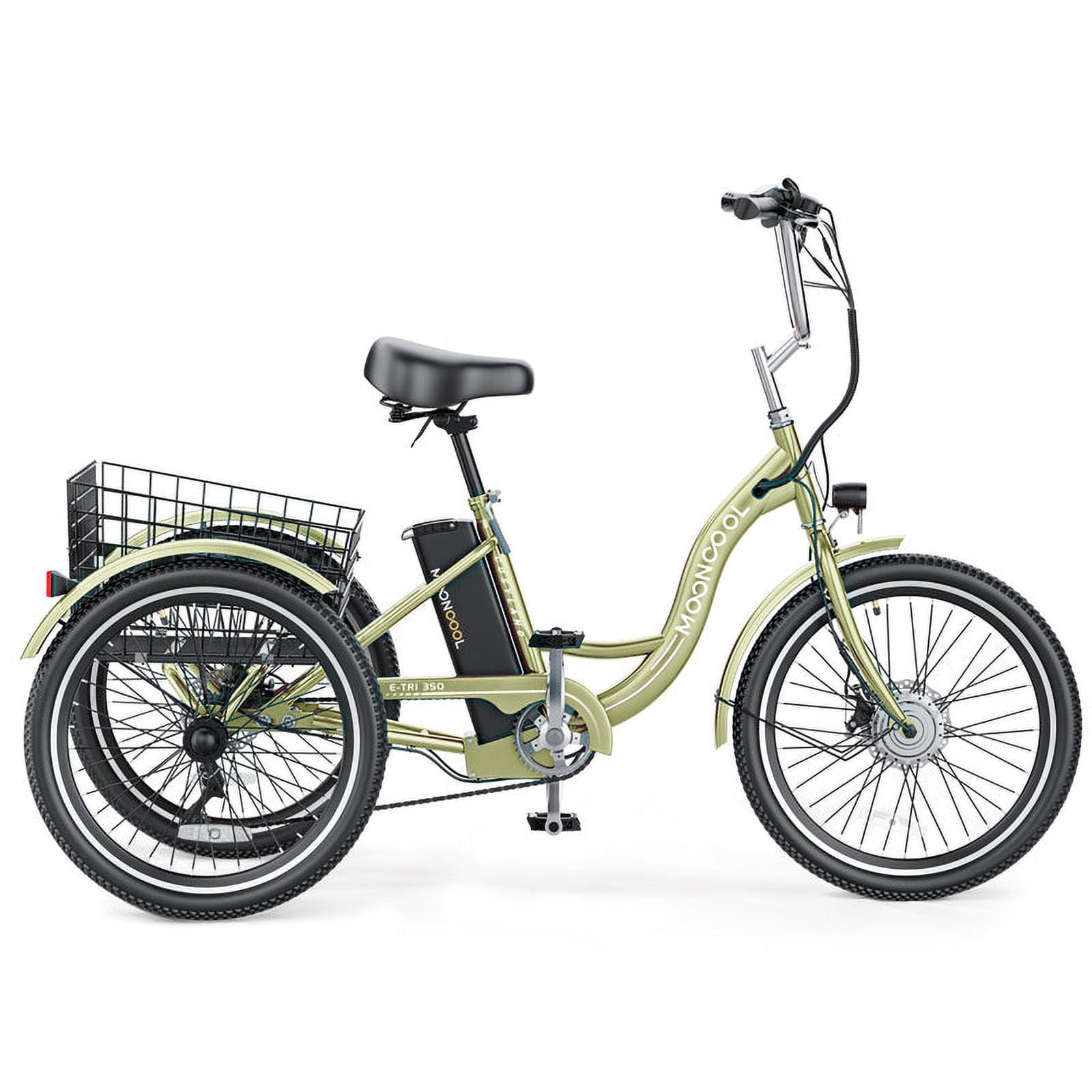 MOONCOOL Electric Tricycle, 350W 36V 26 Inches 7 Speeds 3 Wheels ...