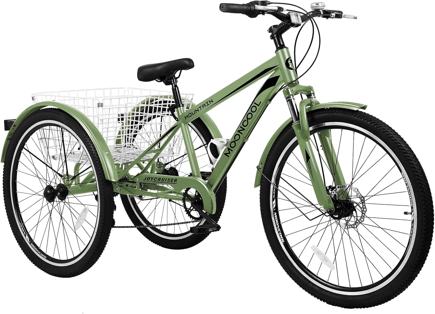 MOONCOOL Mountain Tricycle for Adults, 3 Wheeled 7-Speed Mountain ...