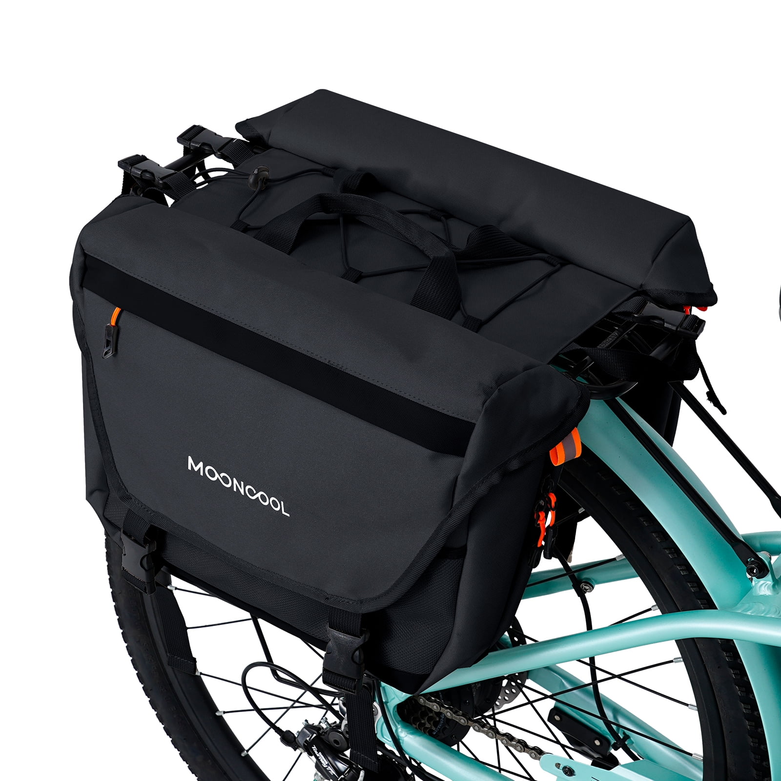 MOONCOOL Panniers Bike Bags, Waterproof Bike Rear Rack Storage Bag, 40L ...