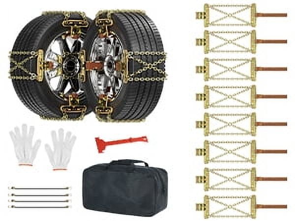 MOONCOOL Heavy Duty Tire Chains, 8 Pack for Car SUV Pickup, 215-285mm ...