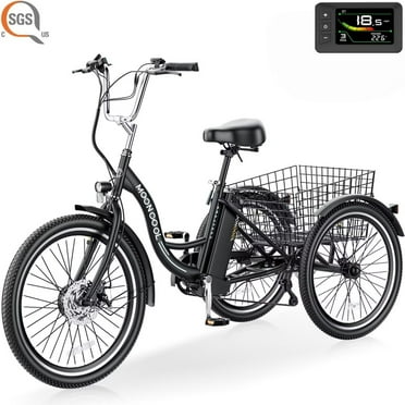 NOMIGO Electric Tricycle, 7 Speed 3 Wheel Electric Bicycle with 48V 15Ah Lithium Battery, Max ...