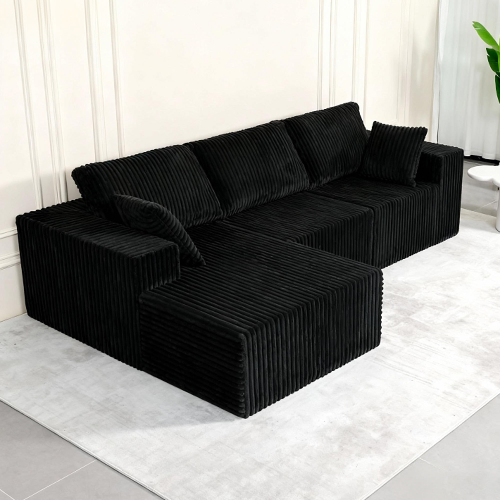 MOONMISS 110" Cloud Sectional Couch with L-Shape Chaise, Modern Modular ...