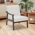 MOONMISS Accent Chair, Upholstered Comfy Single Sofa with Wood Feet ...