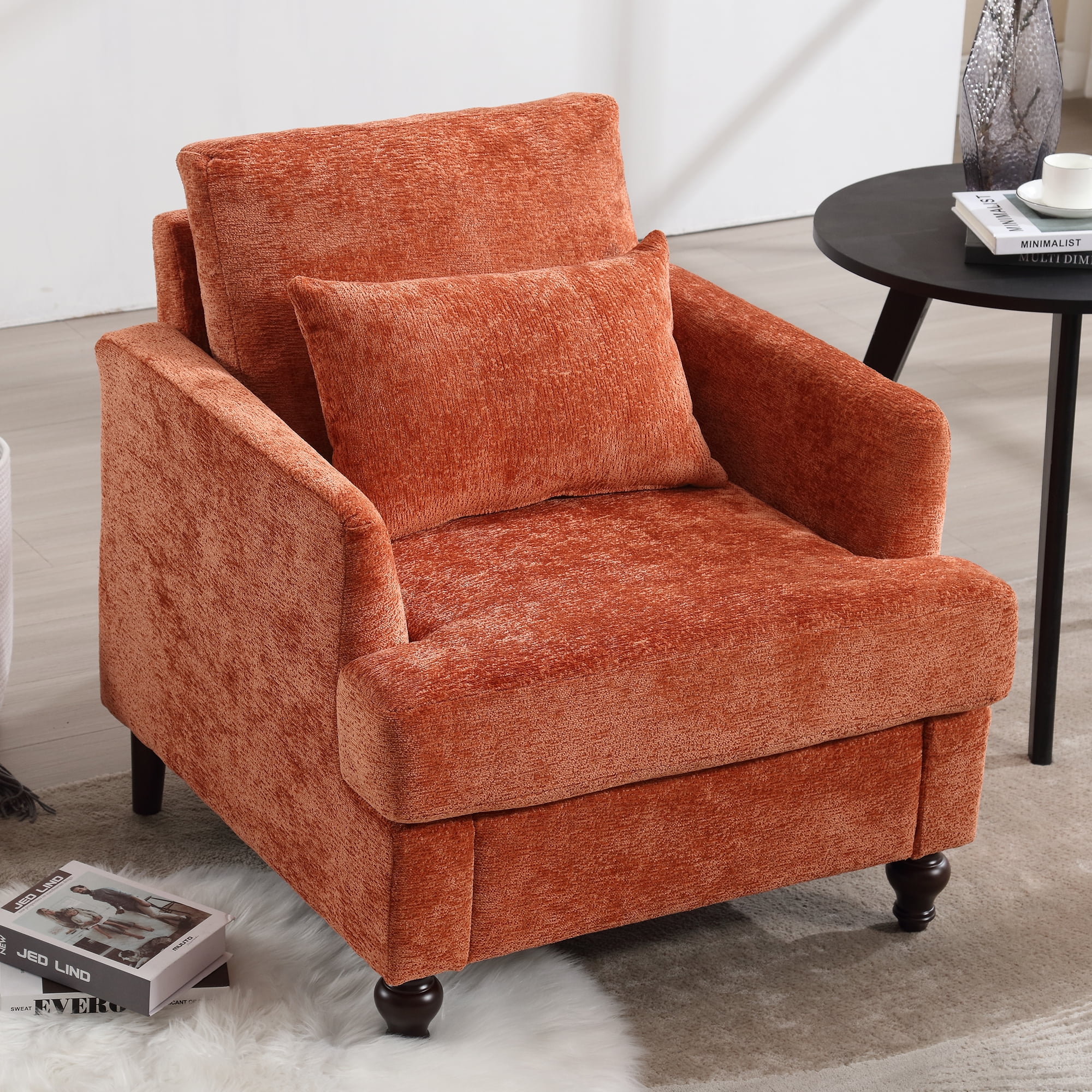 MOONMISS Chenille Upholstered Armchair - Modern Design - Walmart.com