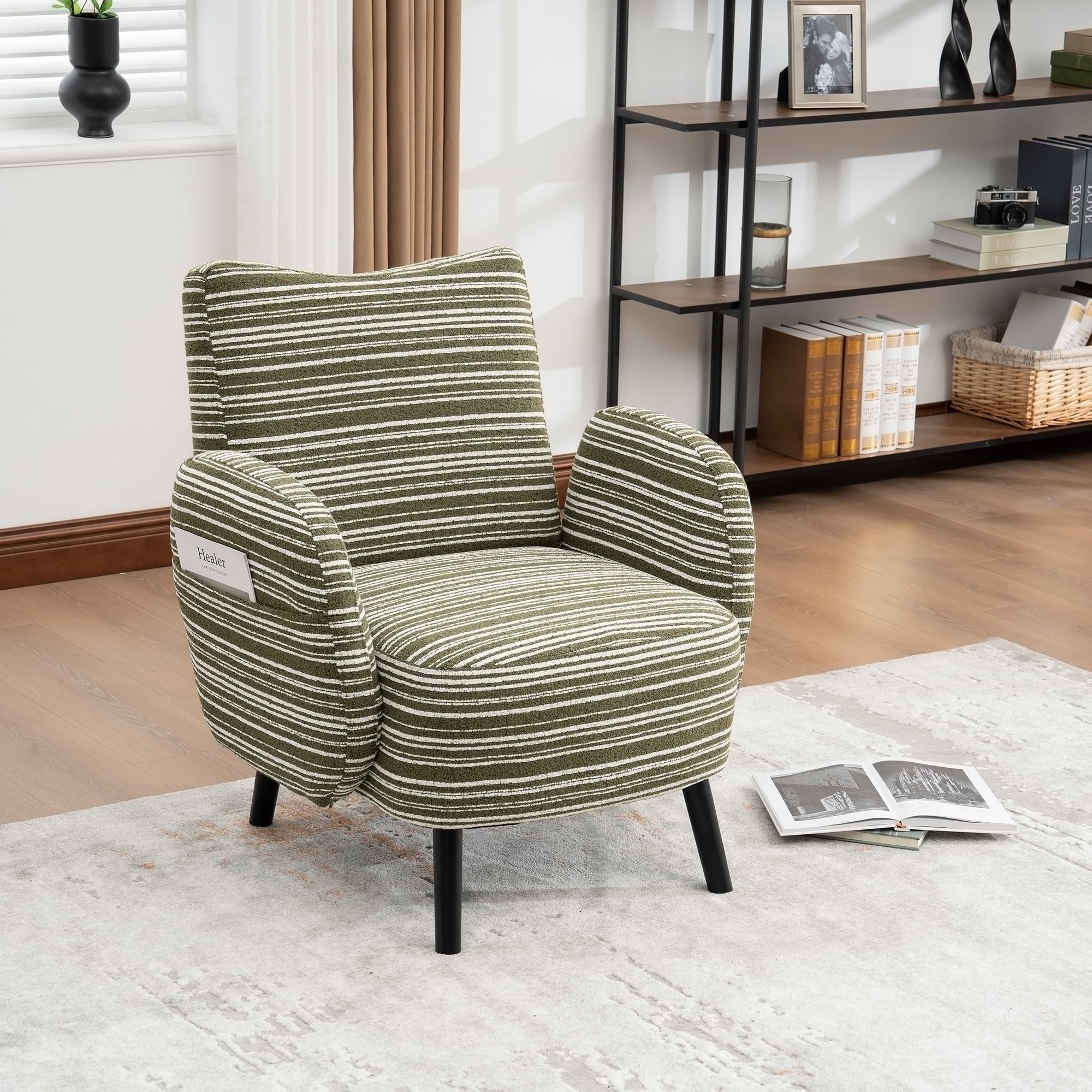 MOONMISS Modern Accent Chair with Ultra-Comfortable Armrests, Pillows ...