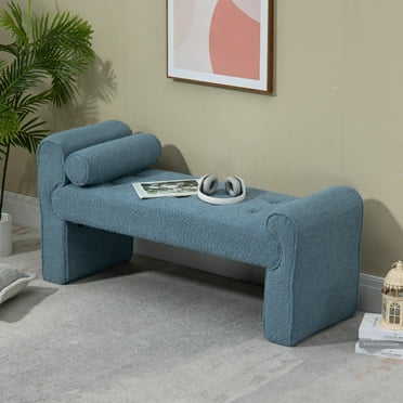 Kithkasa Modern Entryway Bench, Padded Corduroy Seat, Wide Front Entry ...