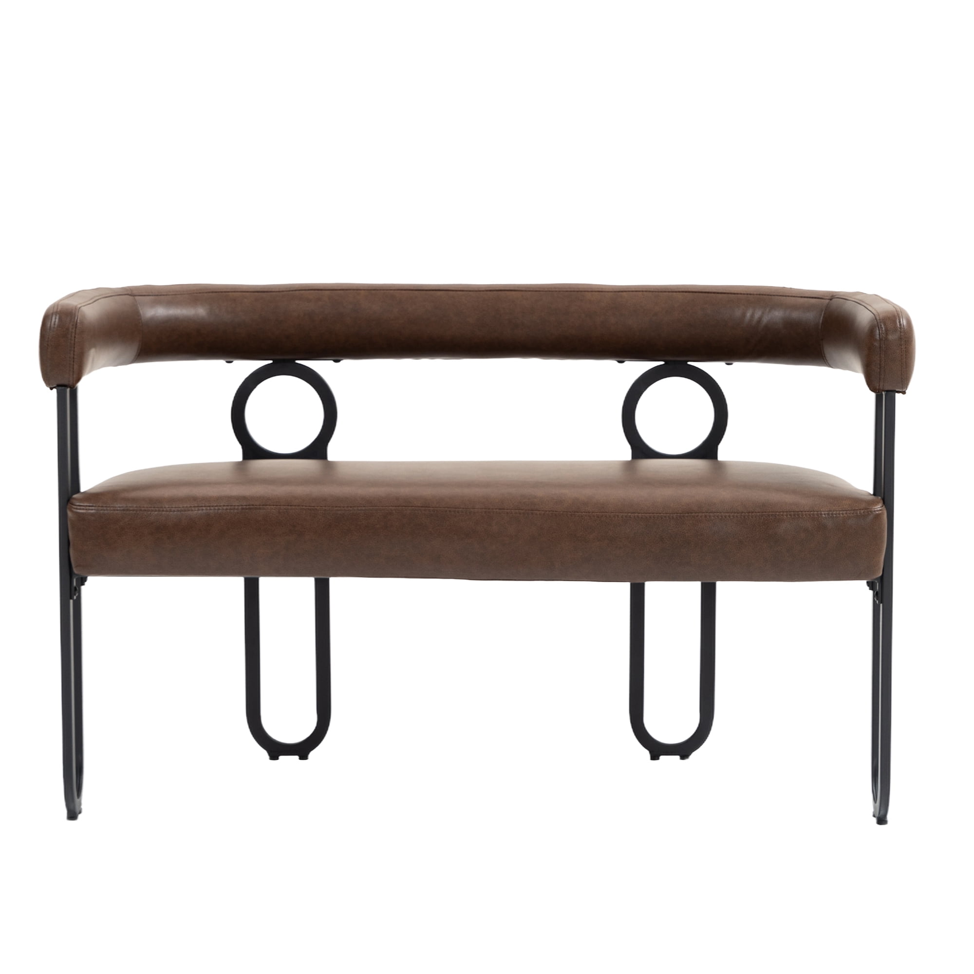 MOONMISS PU Leater Upholstered Unique Design 2 Seater Loveseat Chair ...
