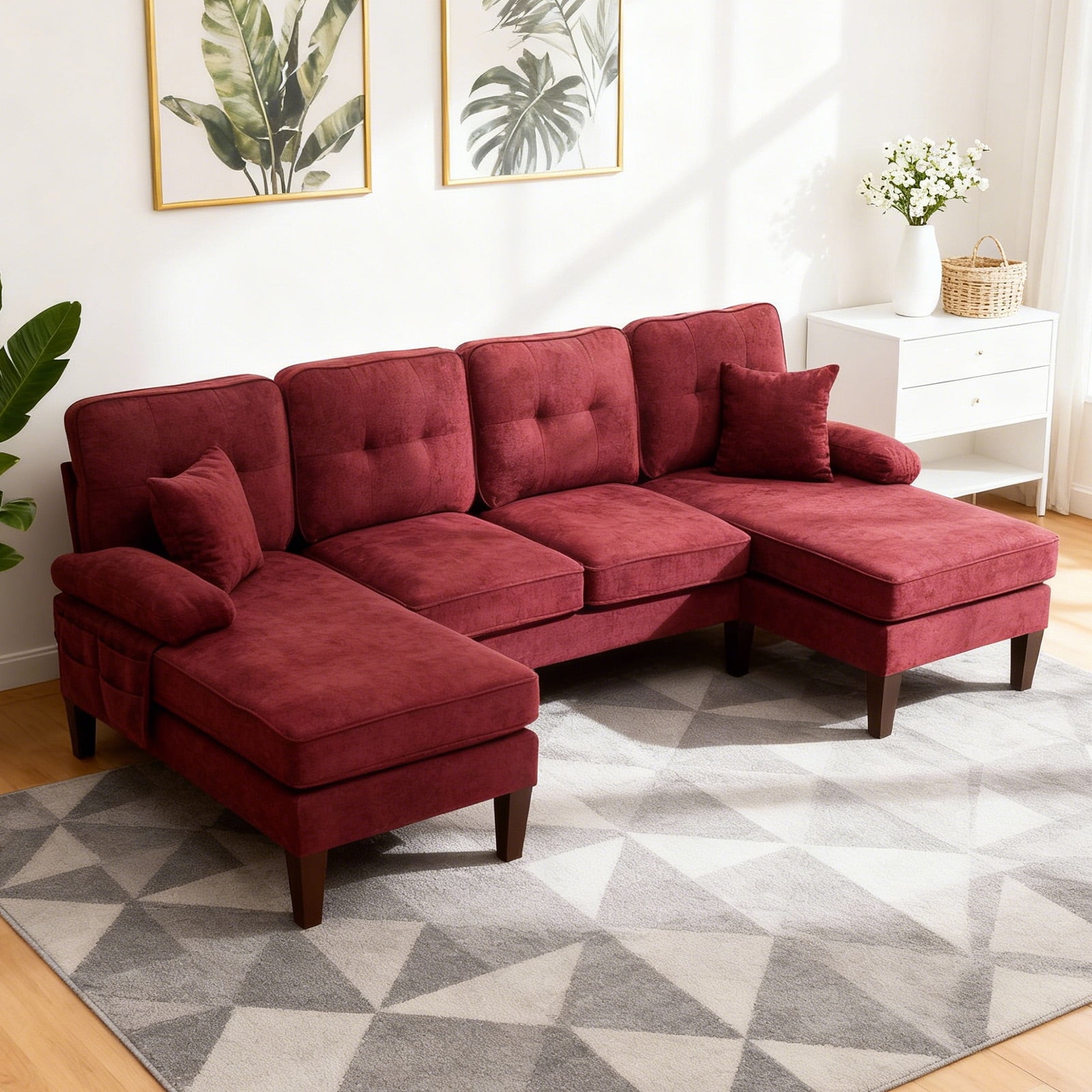 MOONMISS U-shaped Sectional Sofa,sectional Couches With Double Chaise ...