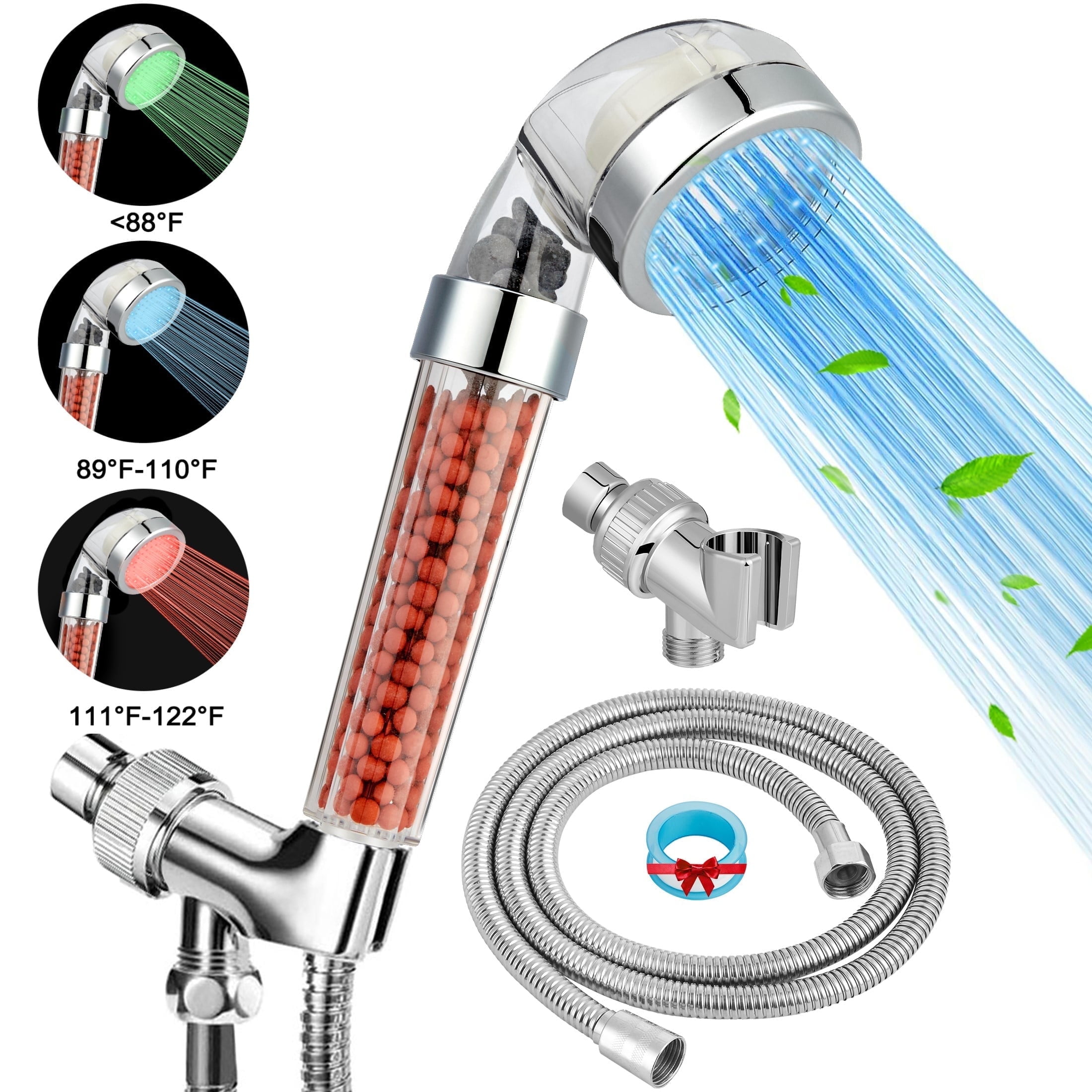 MOONORAH Handheld LED Shower Head with Filtration, Color Changing, High ...