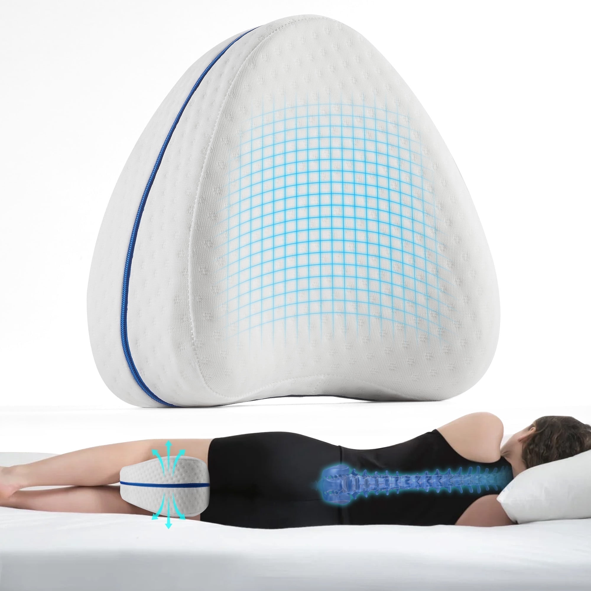 MOONORAH Knee Pillow for Side Sleepers – Ergonomic Memory Foam Leg ...
