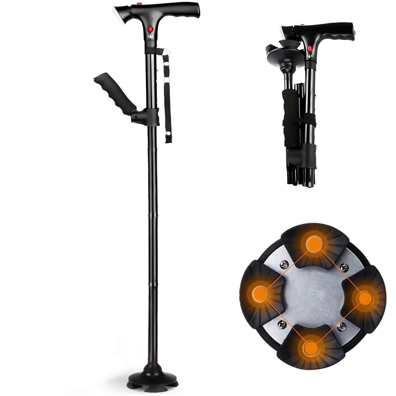 MOONORAH Walking Cane, Folding Walking Cane with LED Light for Men ...