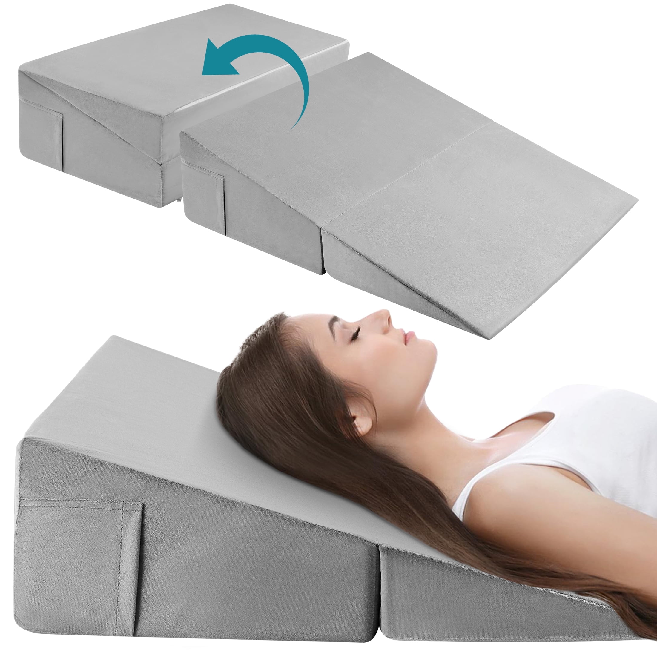 MOONORAH Wedge Pillow for Sleeping,Foldable Bed Wedge Pillow,Orthopedic ...