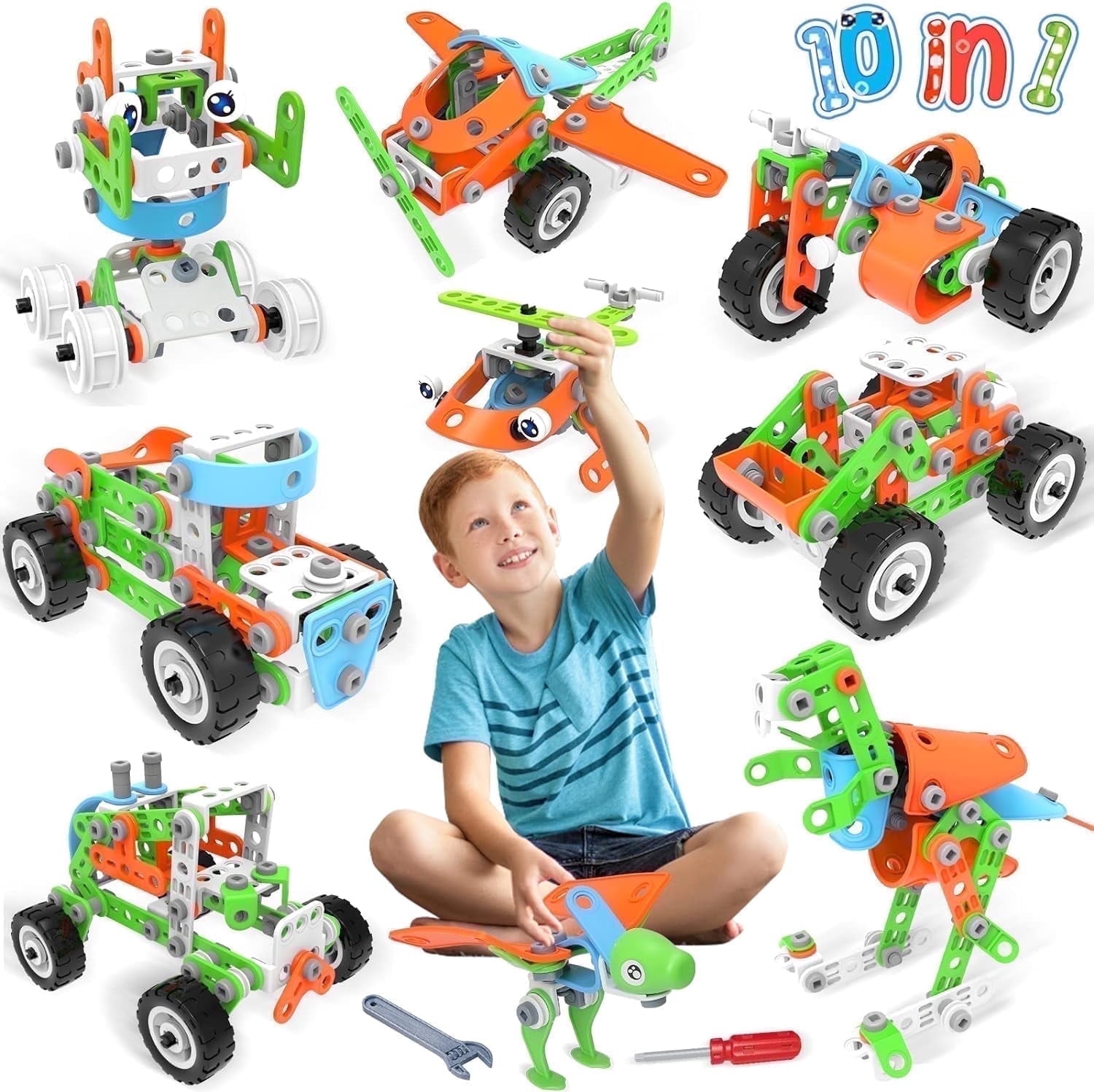 MOONTOY Building Toys for Kids Ages 4-8, 218PCS STEM Toys for 5 6 7 8 ...