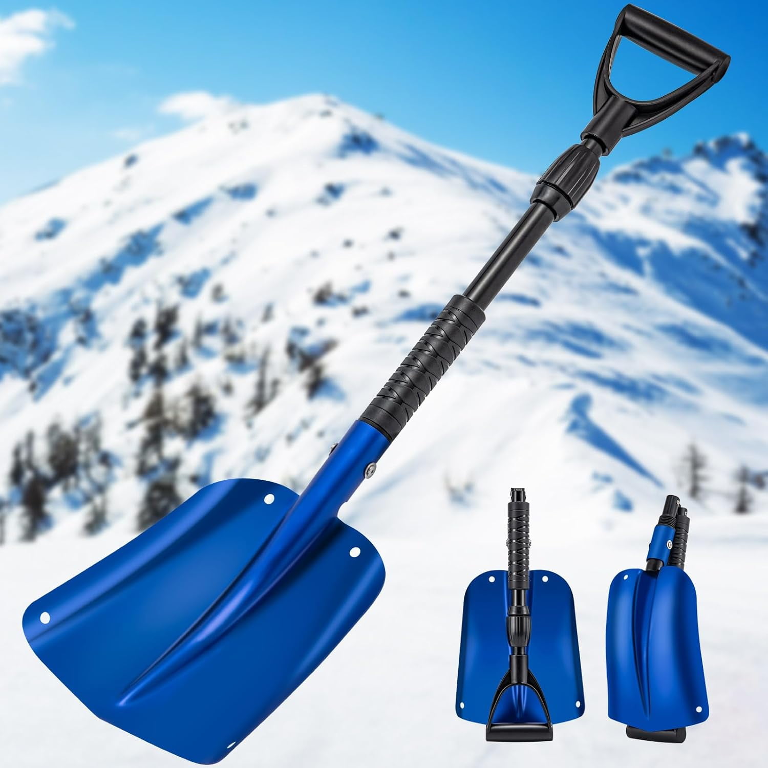 MOORE Snow Shovel, Aluminum Lightweight Scoop shovel for Driveway, 16.8 ...