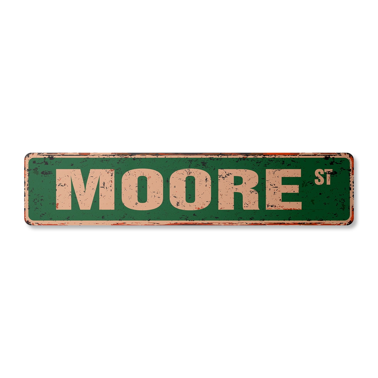 MOORE Vintage Plastic Street Sign Childrens Name Room Sign | Indoor ...