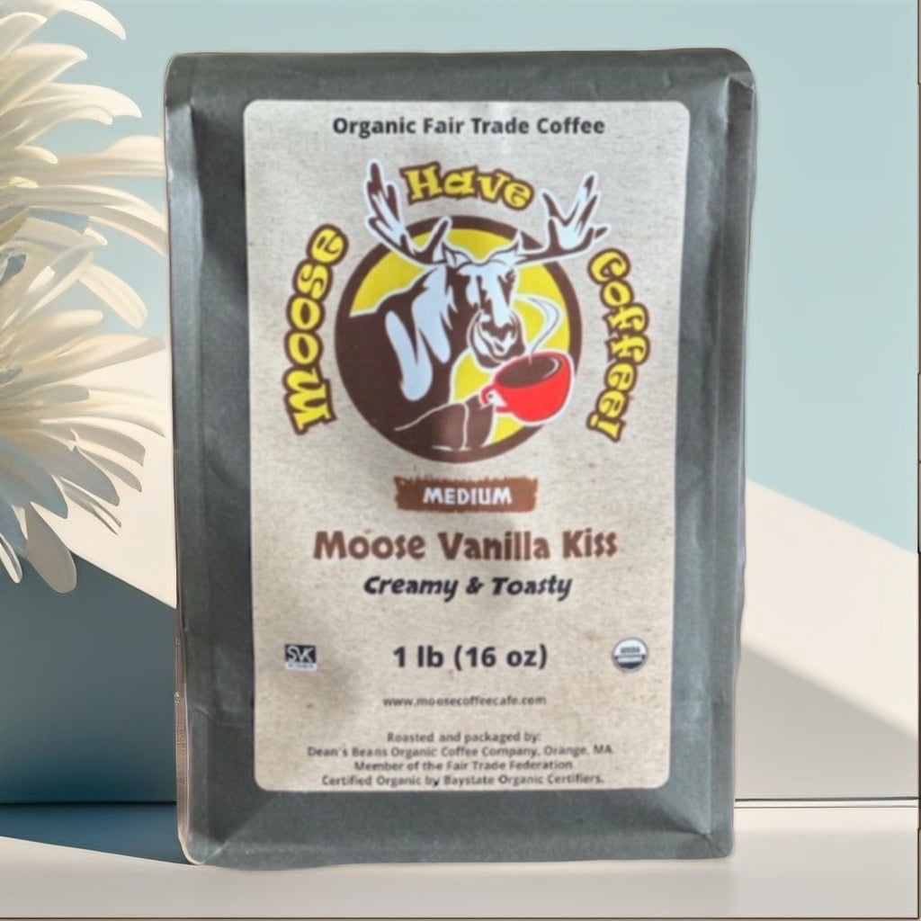 MOOSE HAVE COFFEE! MOOSE VANILLA KISS ORGANIC WHOLE BEAN COFFEE – 1LB ...