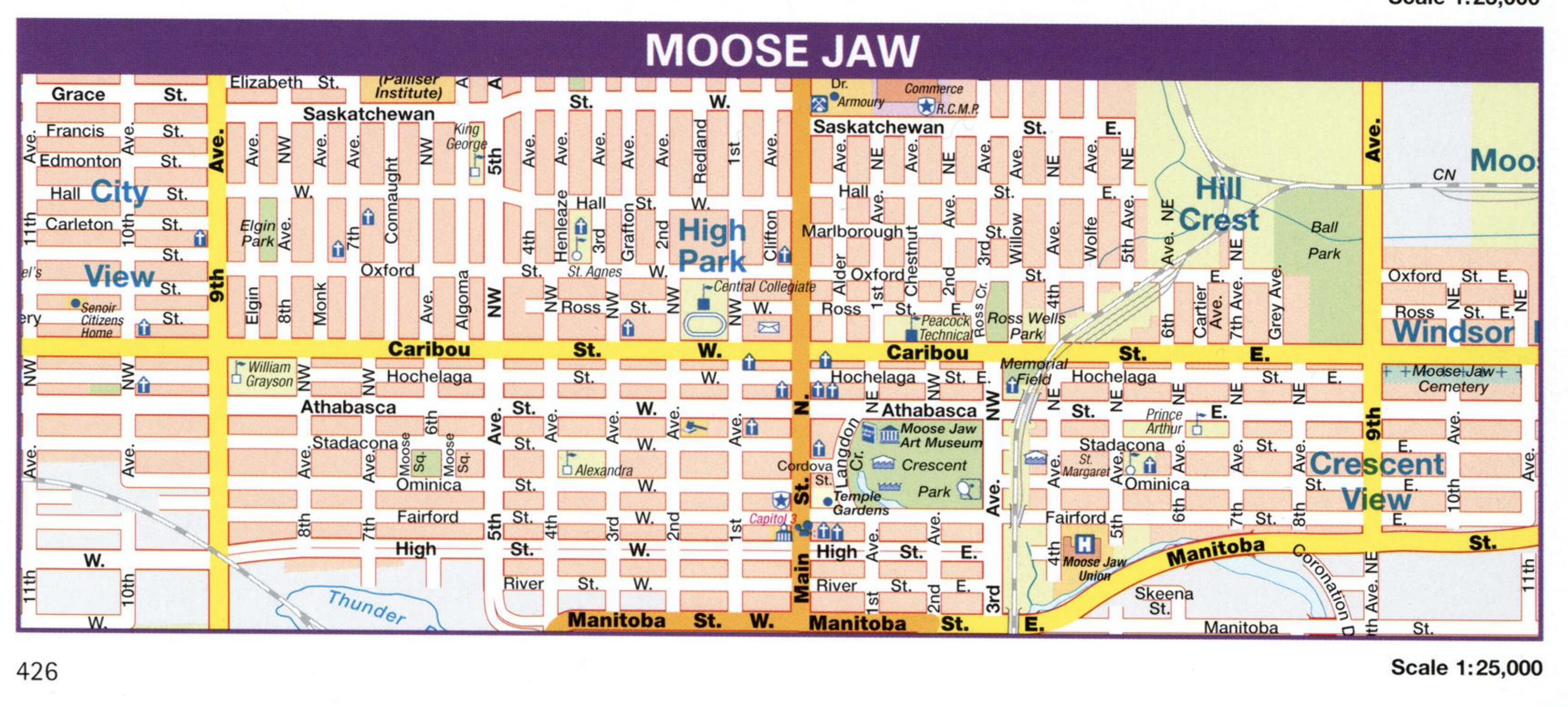 Moose Jaw Saskatchewan Canada Map Glossy Poster Picture Photo Print ...