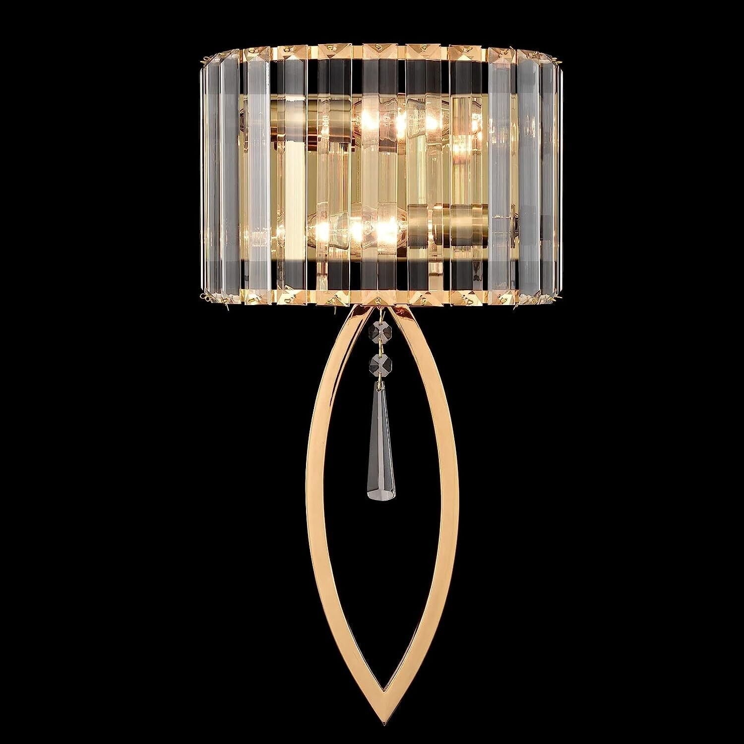 MOOSE Mid-Century Dimmable Brass Bathroom Wall Sconce with Crystal ...