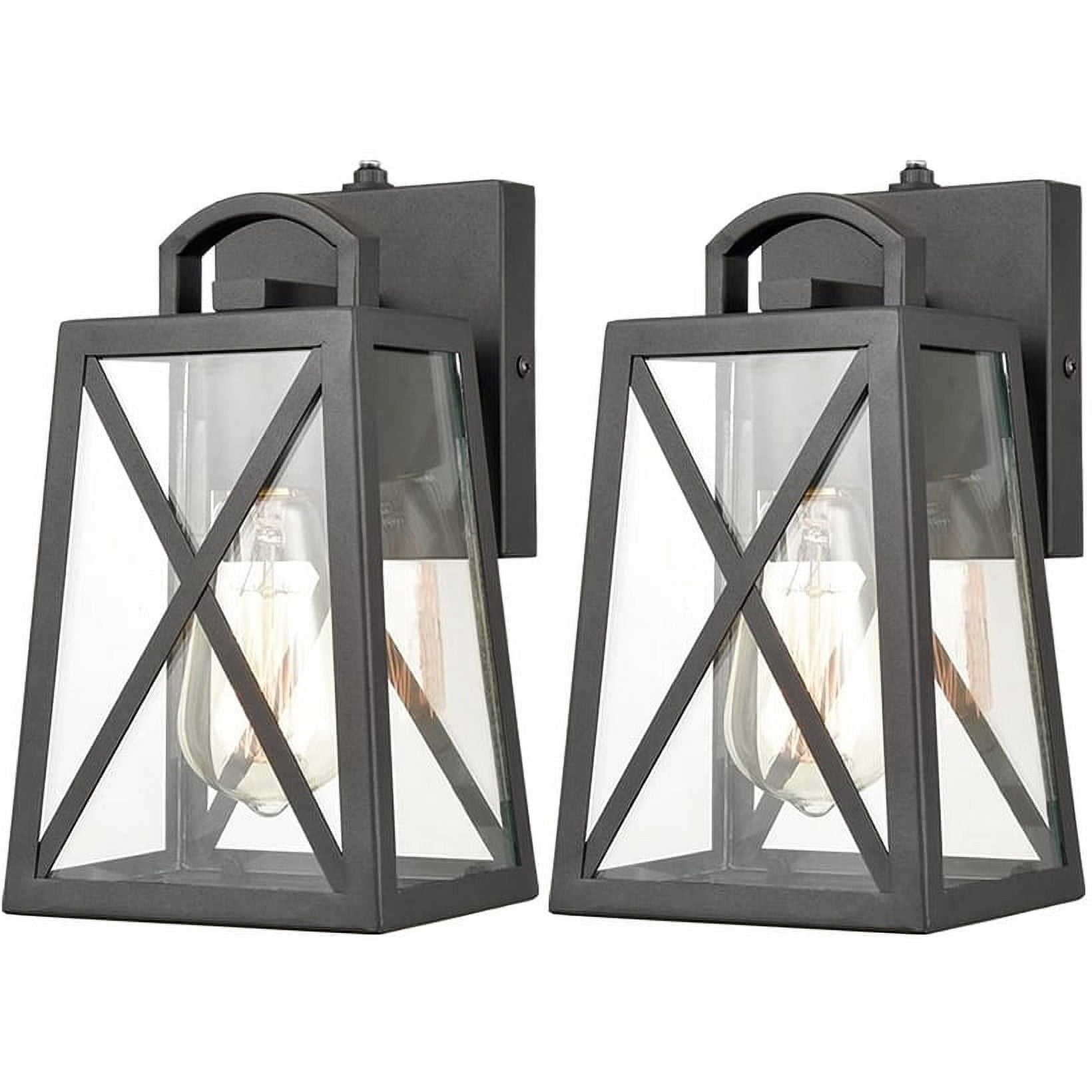 MOOSE Sanremo Black Outdoor Wall Sconce Lighting Clear Glass Modern ...