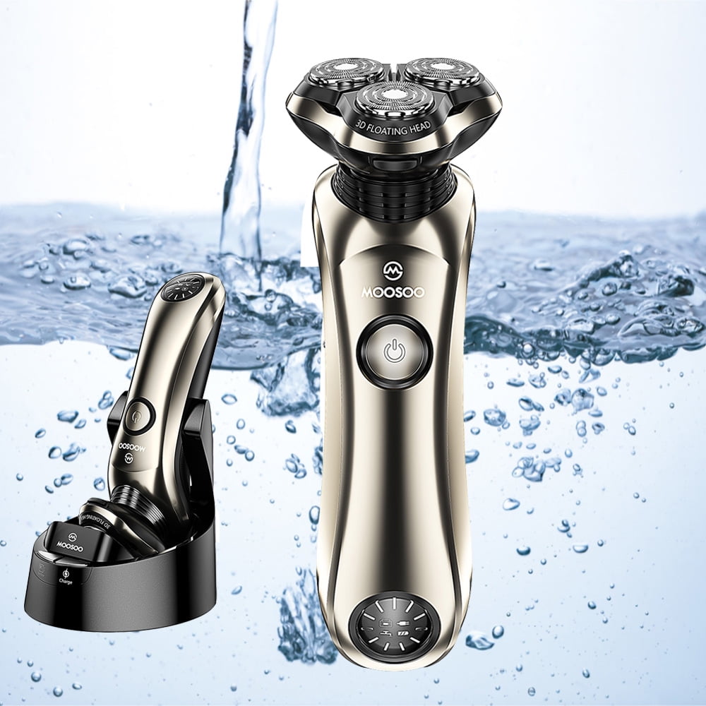 MOOSOO Electric Shaver, Wet Dry Mens Razor Portable Travel Shaver with ...