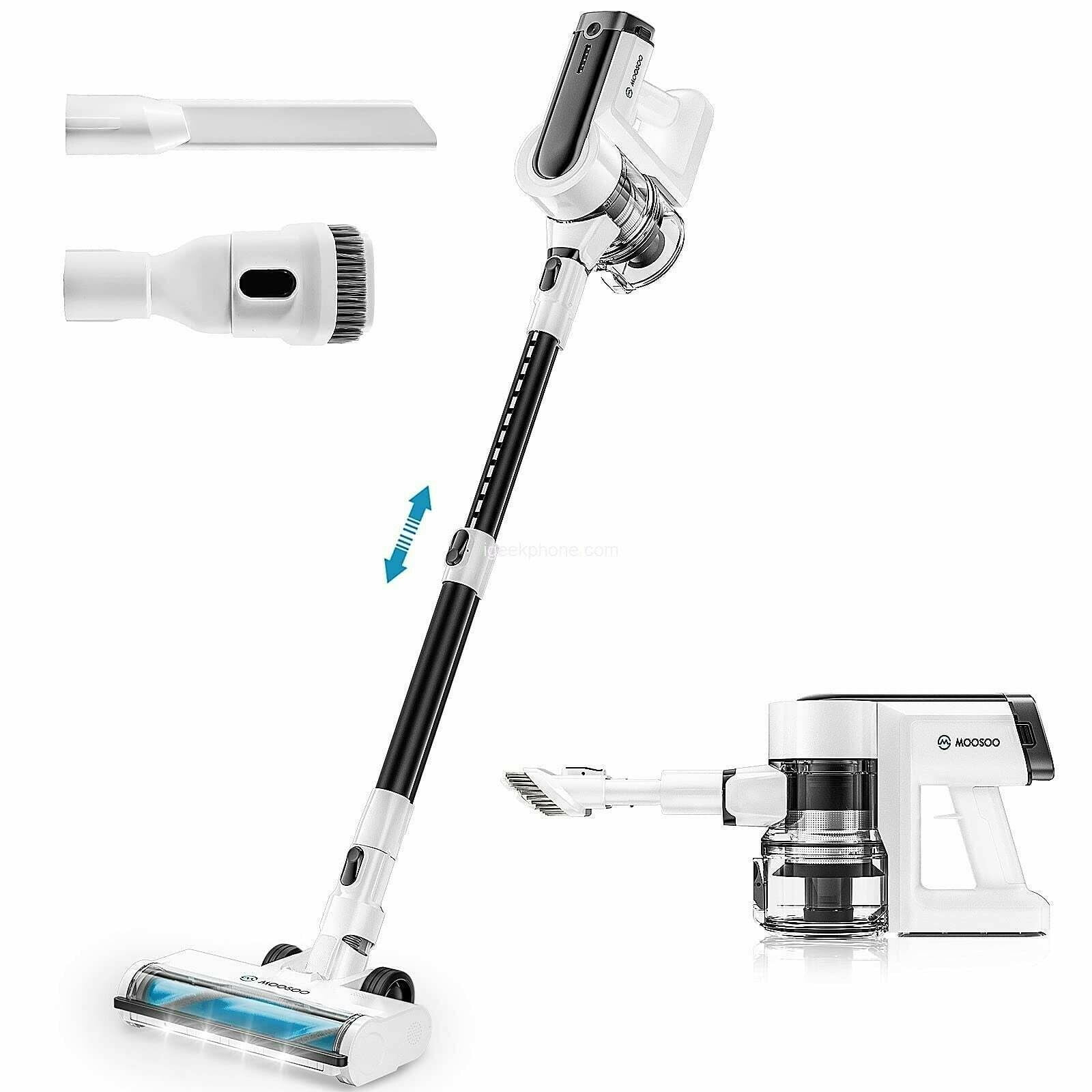 MOOSOO S2: 2 in 1, Cordless Lightweight Stick Vacuum Cleaner HEPA ...