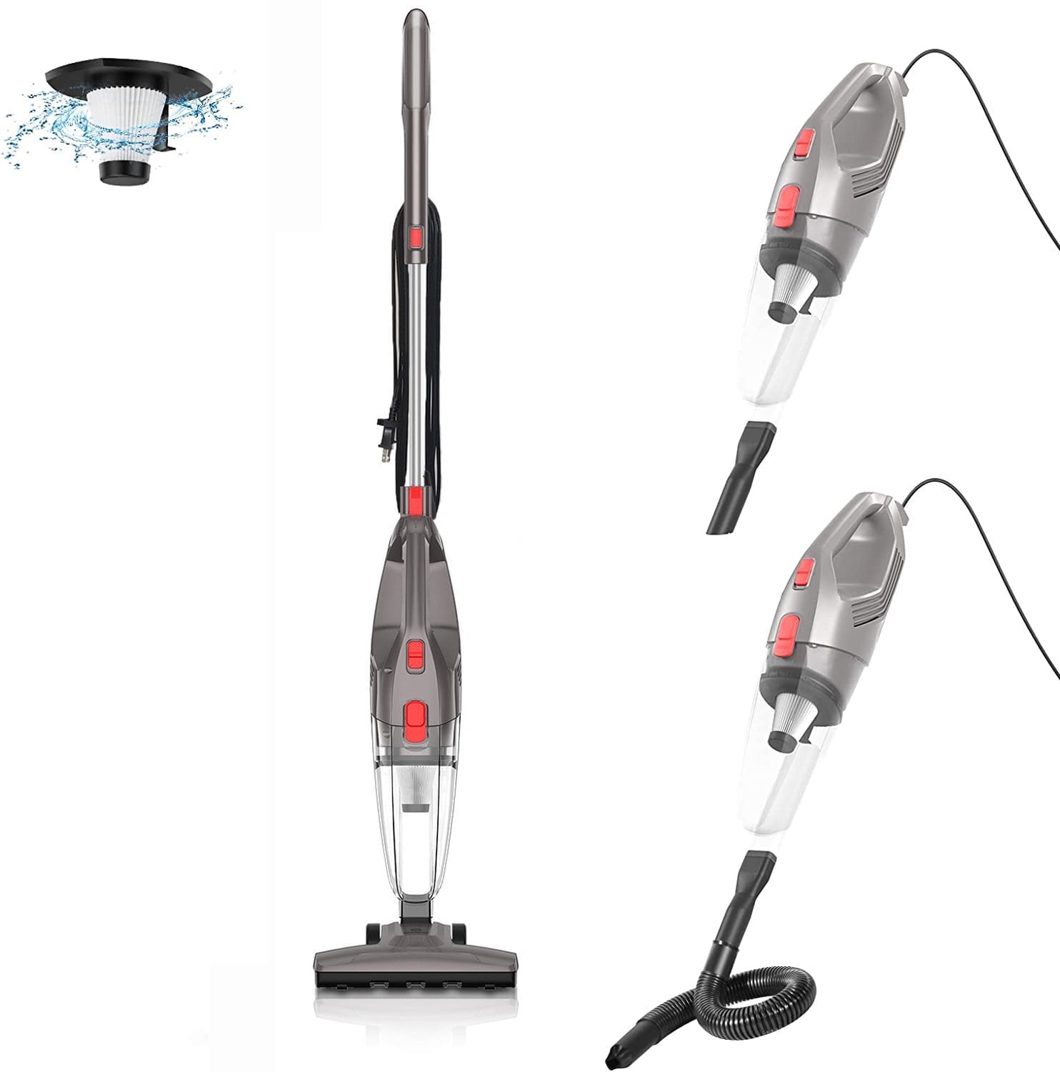 MOOSOO Stick Vacuum, 17KPA Strong Suction Corded Handheld Vacuum ...