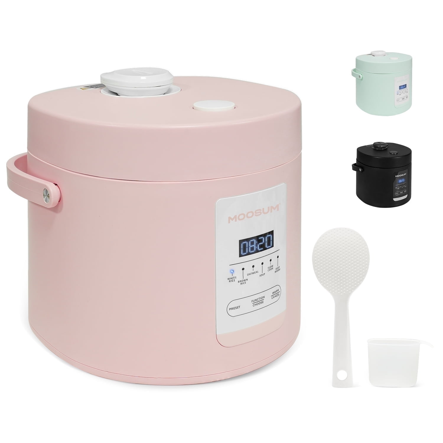 MOOSUM Multi Mini Rice Cooker 2-cups Uncooked (1.2L), Portable Small ...