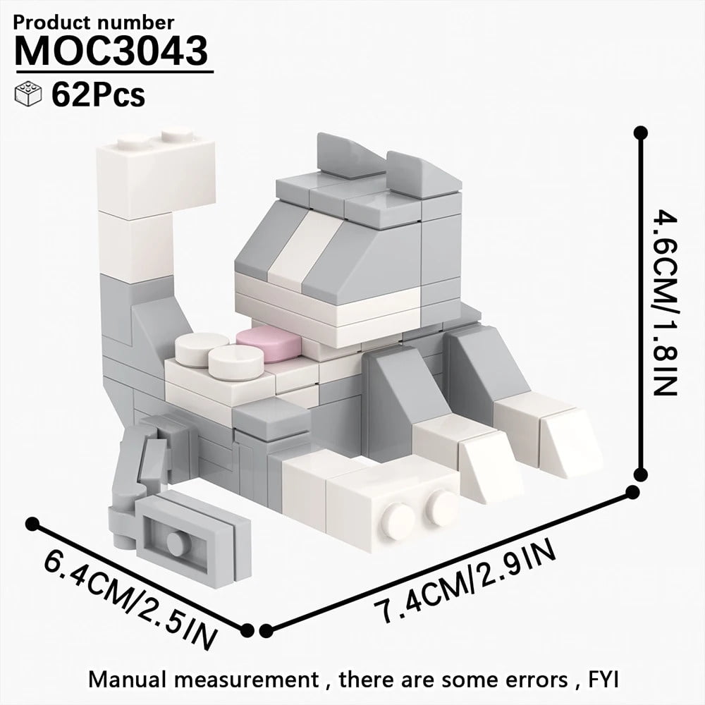 MOOXI Animal Series 62Pcs MOC Bricks Cat Figires DIY Building Blocks ...