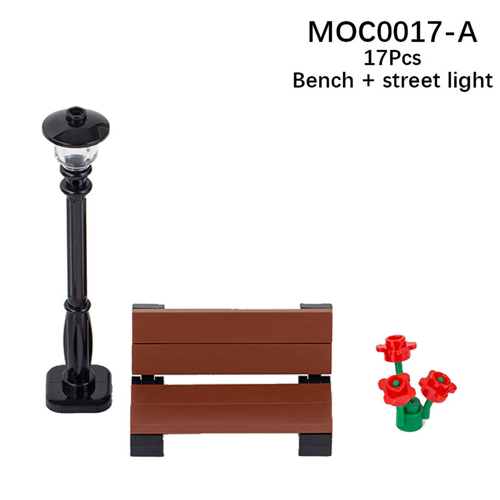 MOOXI City Series Park Bench Sets Model MOC Creative Bricks Montessori ...