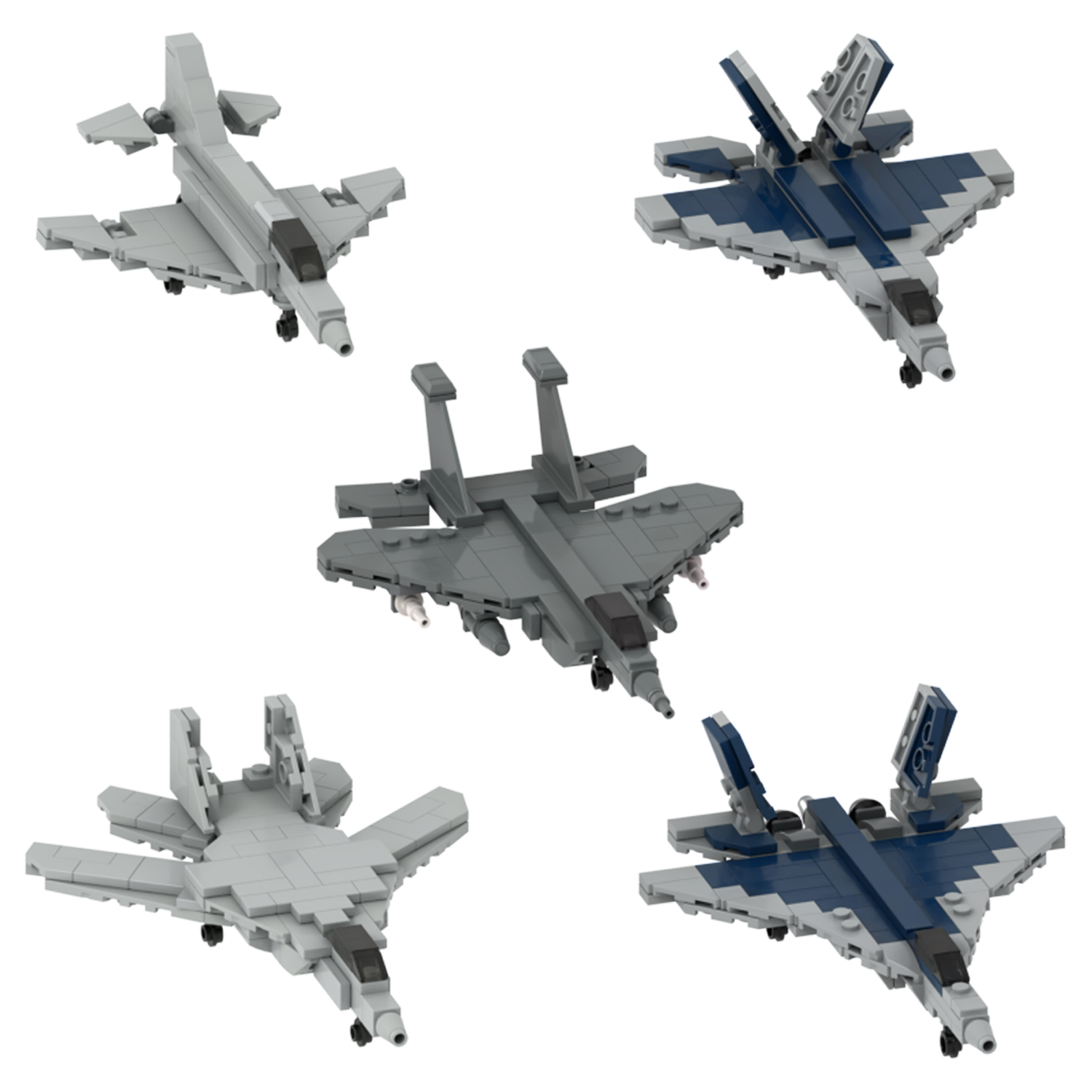 MOOXI Military Fighter Jet Series WW2 Building Block Set,Includes 5 ...