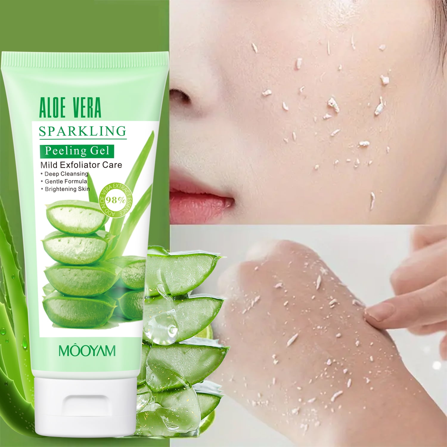 MOOYAM Aloe Vera Exfoliating Gel, Exfoliante Peeling Gel, Aloe Vera ...
