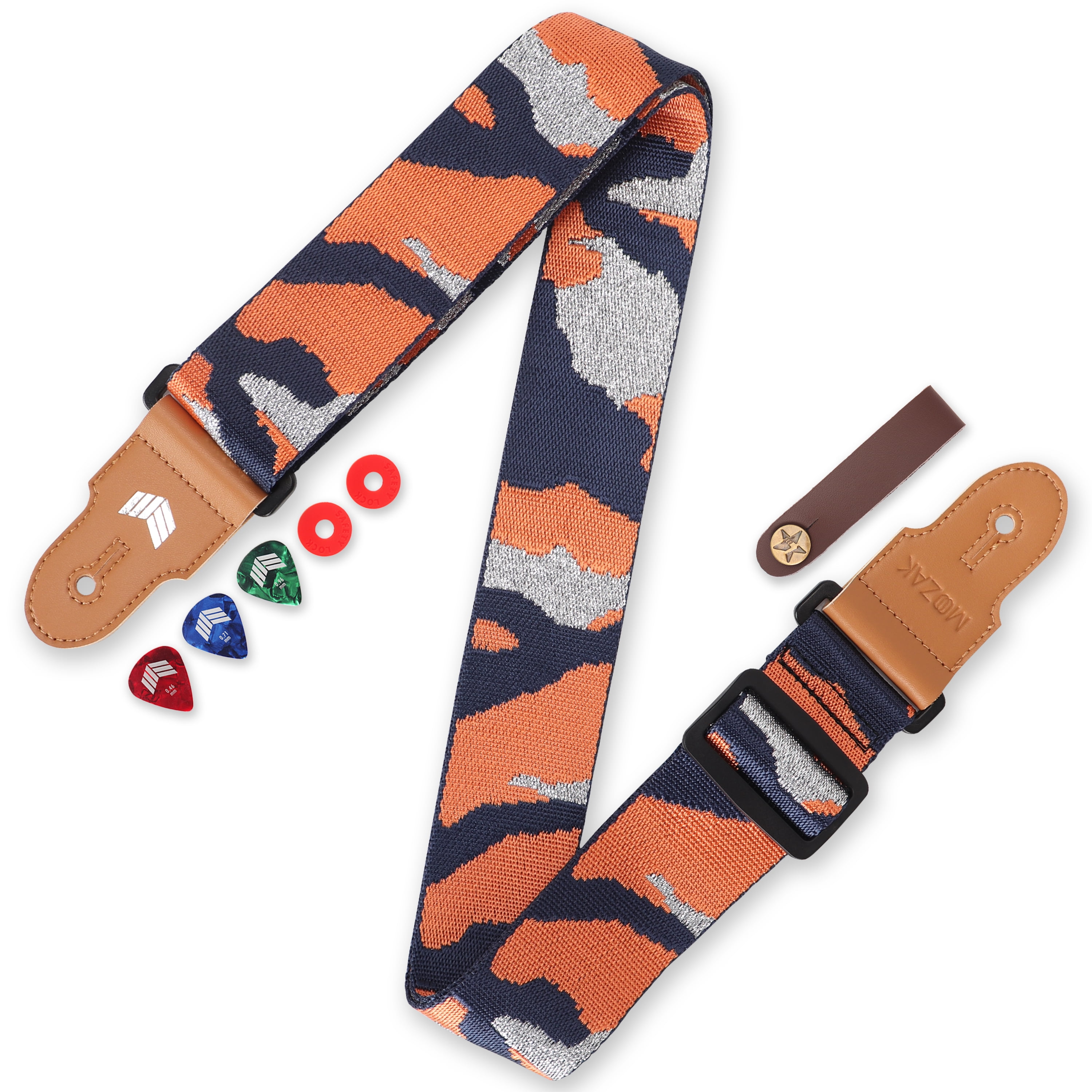 MOOZAK Guitar Strap Set Including 2 Strap Locks, 3 Picks and 1 Strap ...